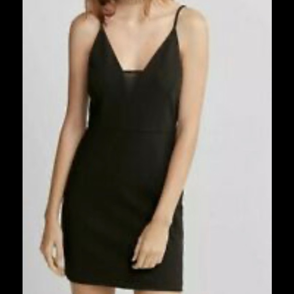 Express | Dresses | Express Black Sleeveless Dress With Mesh Cutouts ...